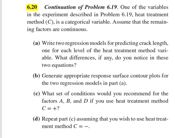 TABLE P6.2 The Experiment for problem 6.19 (a) | Chegg.com