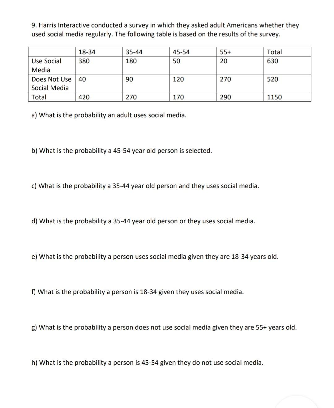 Solved 9. Harris Interactive conducted a survey in which | Chegg.com