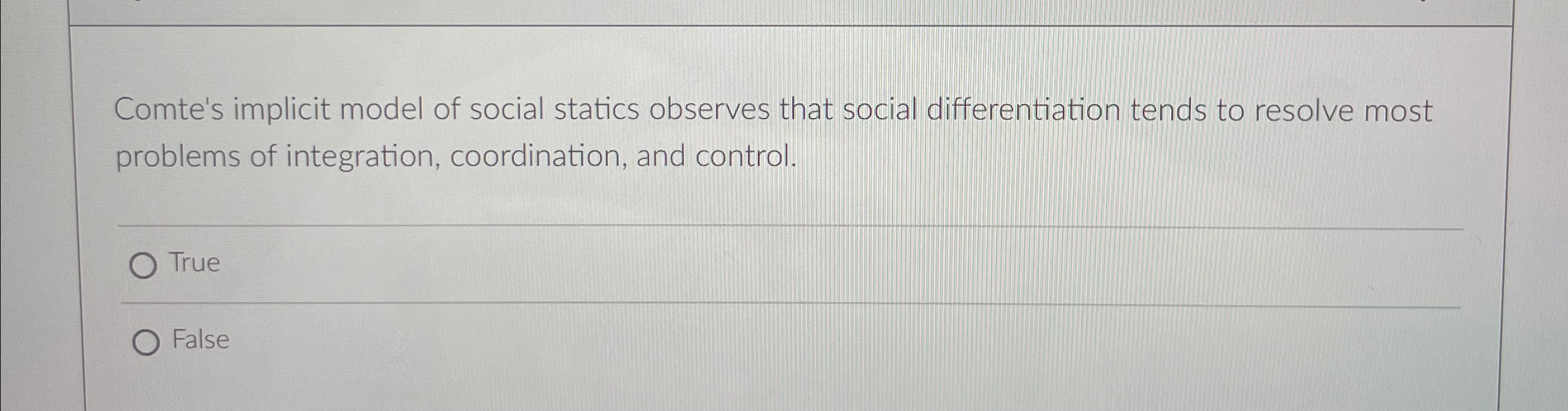 Solved Comte's implicit model of social statics observes | Chegg.com