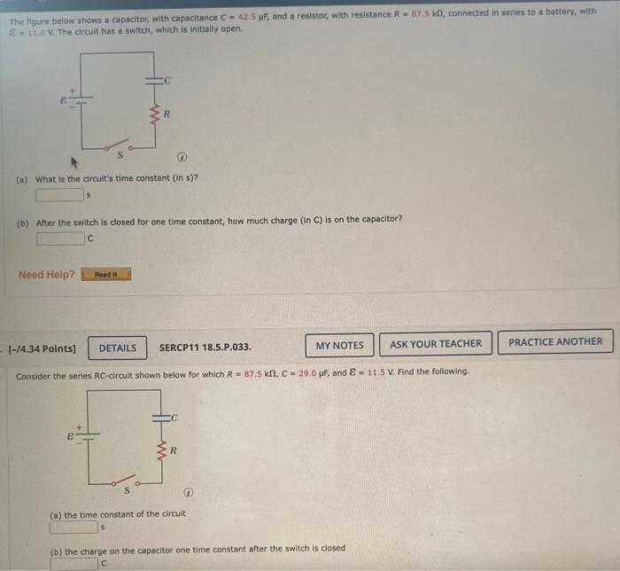 Solved The figure below shows a capacitor with a capacitance | Chegg.com