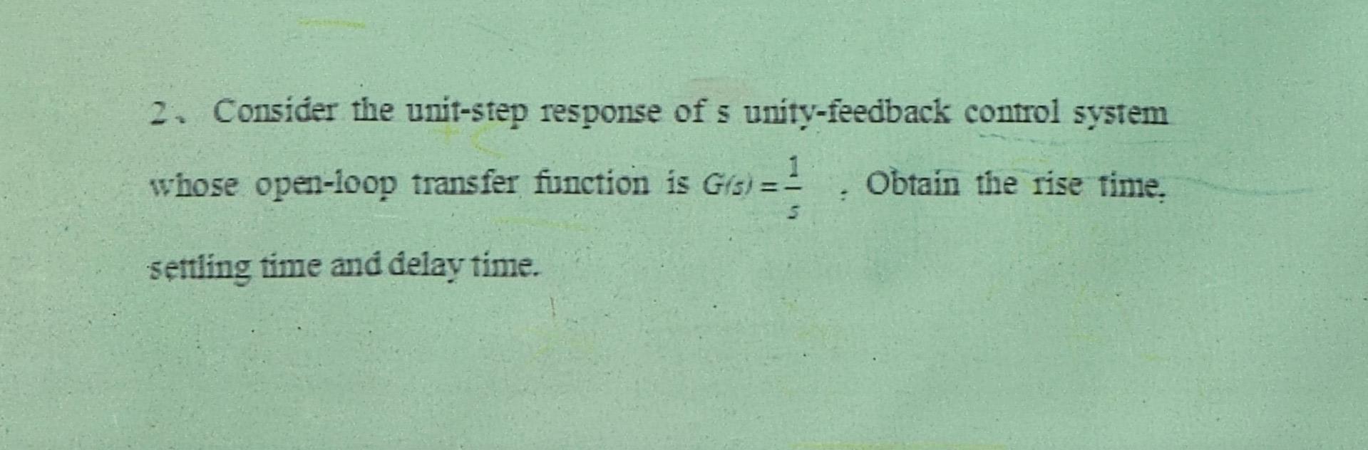 Solved 2. Consider the unit-step response of s | Chegg.com