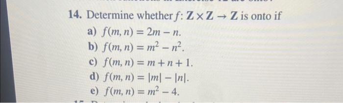 Solved 12. Determine whether each of these functions from Z | Chegg.com