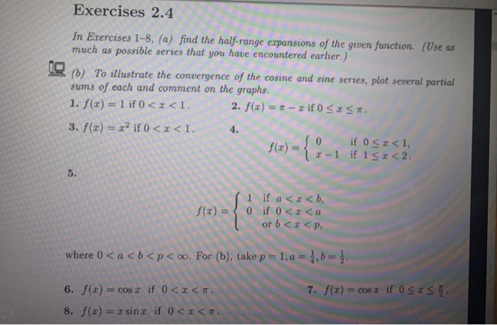 Solved Exercises 2.4 In Exercises 1-8, (a) find the | Chegg.com