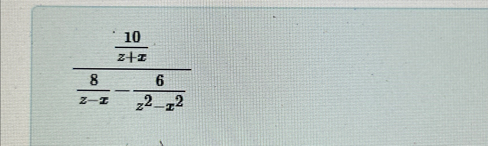 Solved 10z+x8z-x-6z2-x2Cual es la respuesta de este | Chegg.com