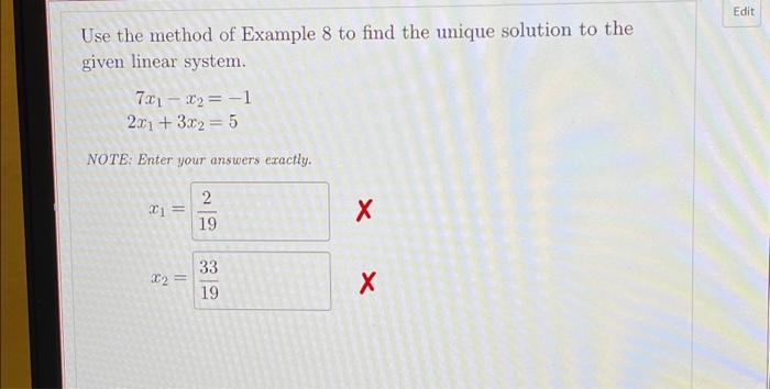Solved Use the method of Example 8 to find the unique | Chegg.com