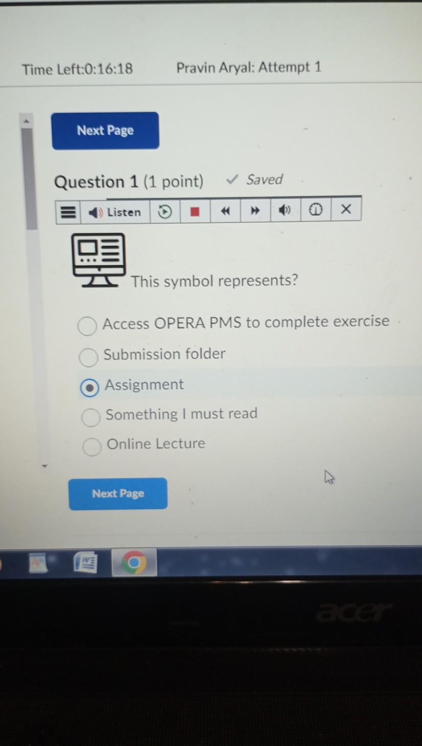 This symbol represents? Access OPERA PMS to complete | Chegg.com