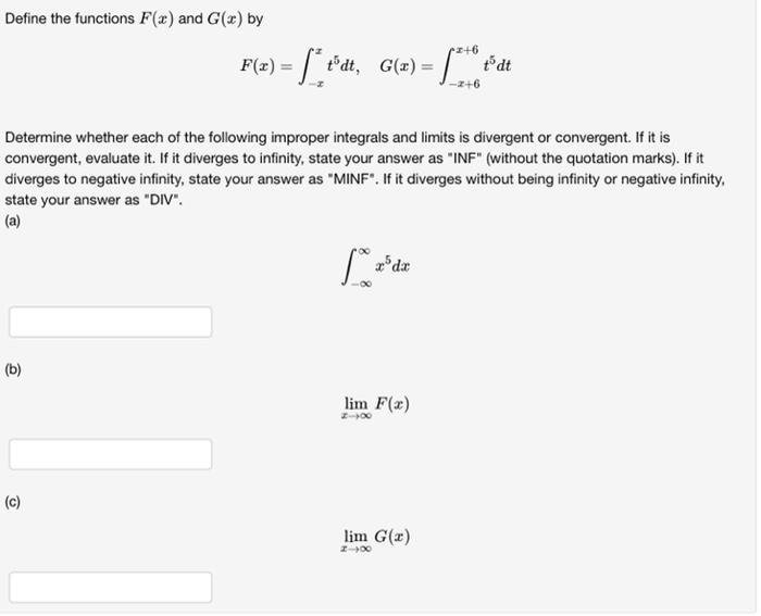 Solved Define the functions F(x) and G(x) by | Chegg.com