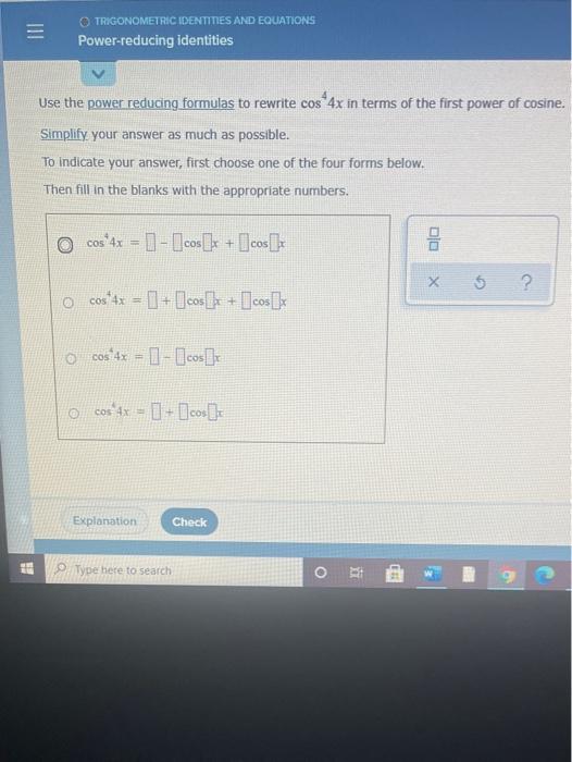 Solved MI TRIGONOMETRIC IDENTITES AND EQUATIONS | Chegg.com