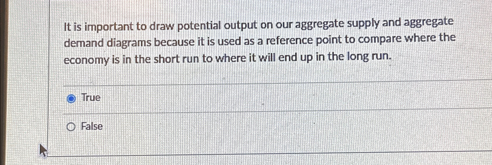Solved It is important to draw potential output on our | Chegg.com