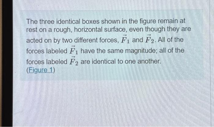 Solved The three identical boxes shown in the figure remain | Chegg.com