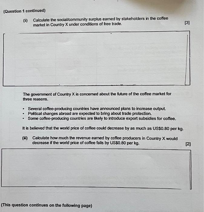 (Question 1 continued) (IT) Calculate the social | Chegg.com