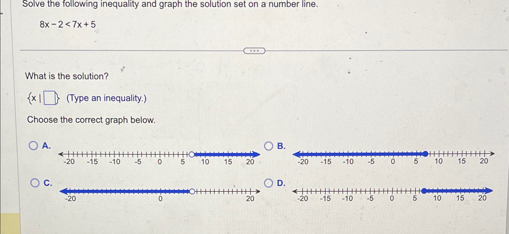 Solved Solve the following inequality and graph the solution | Chegg.com