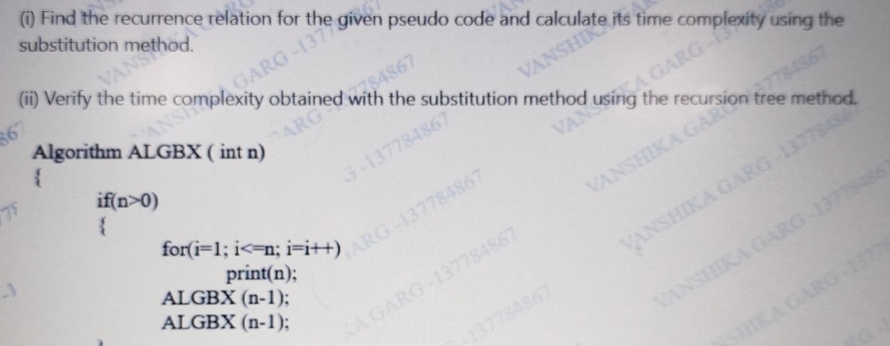 Solved z(i) ﻿Find the recurrence relation for the given | Chegg.com