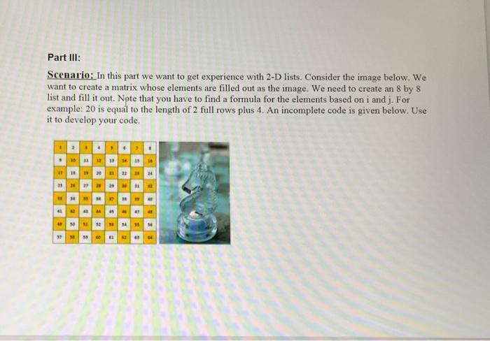 Solved Part III: Scenario: In this part we want to get | Chegg.com