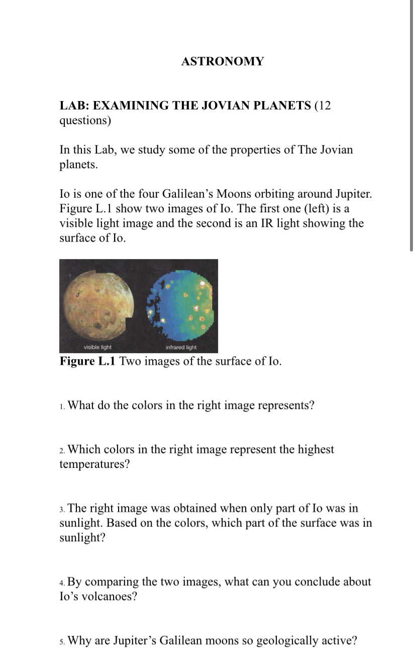 Solved ASTRONOMYLAB: EXAMINING THE JOVIAN PLANETS (12 | Chegg.com