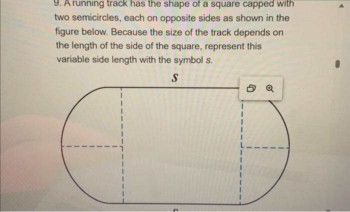 Solved 9. A running track has the shape of a square capped | Chegg.com