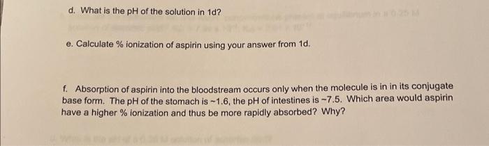 Solved 5. Analysis of Aspirin Last week we illustrated the | Chegg.com