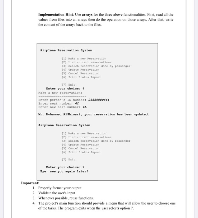 Problem Description A task is assigned you using the | Chegg.com