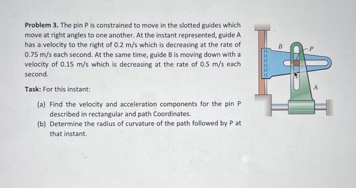 Solved Problem 3. The pin P is constrained to move in the | Chegg.com