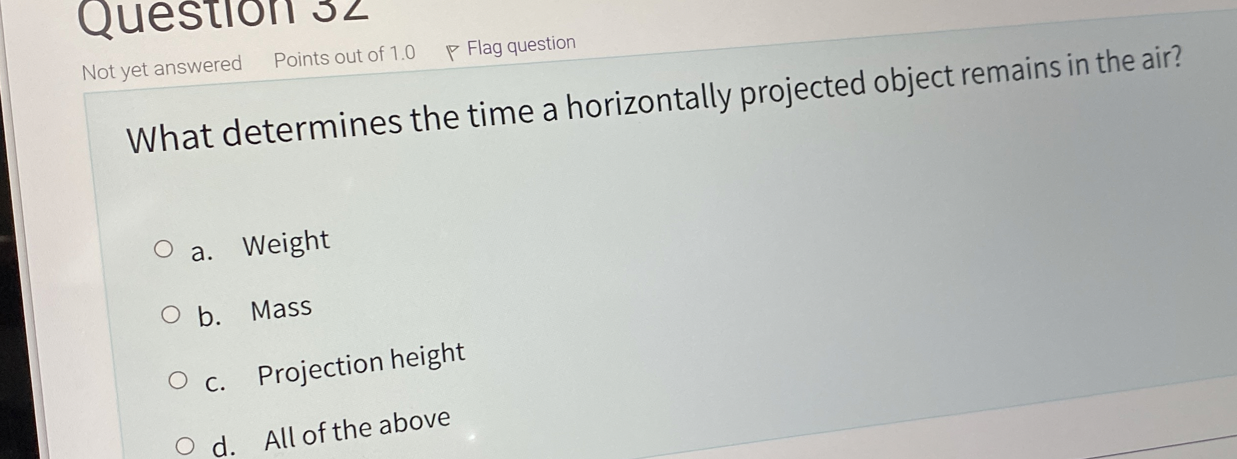 Solved Not yet answeredPoints out of 1.0Flag questionWhat | Chegg.com