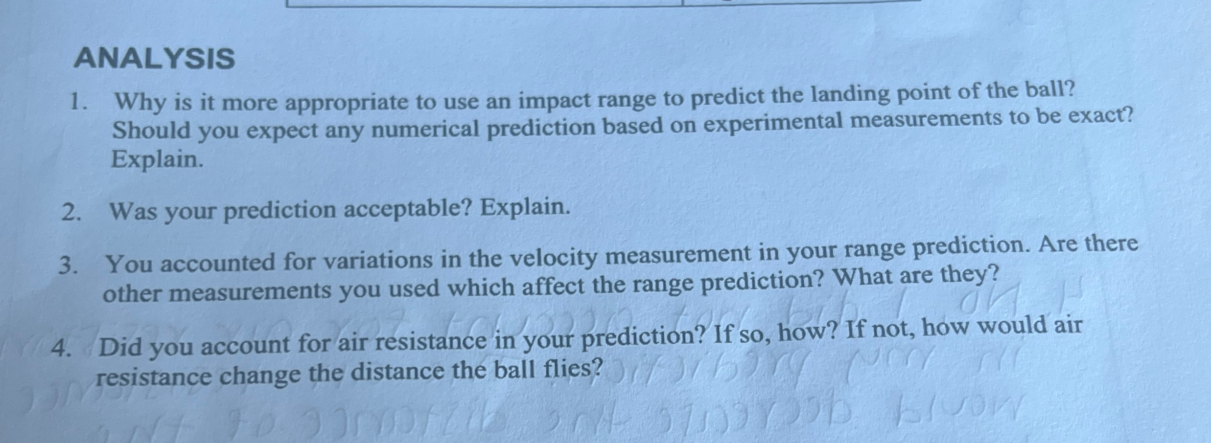 Solved ANALYSISWhy is it more appropriate to use an impact | Chegg.com
