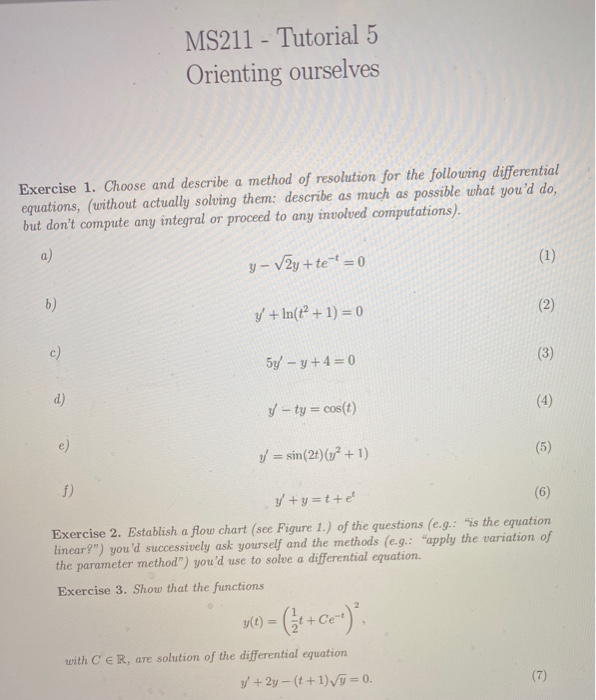 Solved MS211 - Tutorial 5 Orienting ourselves Exercise 1. | Chegg.com