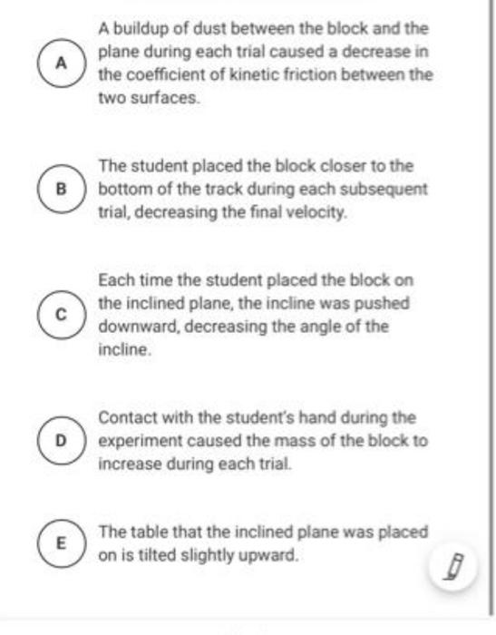 Solved In an experiment, students set up an inclined plane | Chegg.com