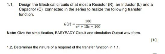 Solved 1.1. Design the Electrical circuits of at most a | Chegg.com