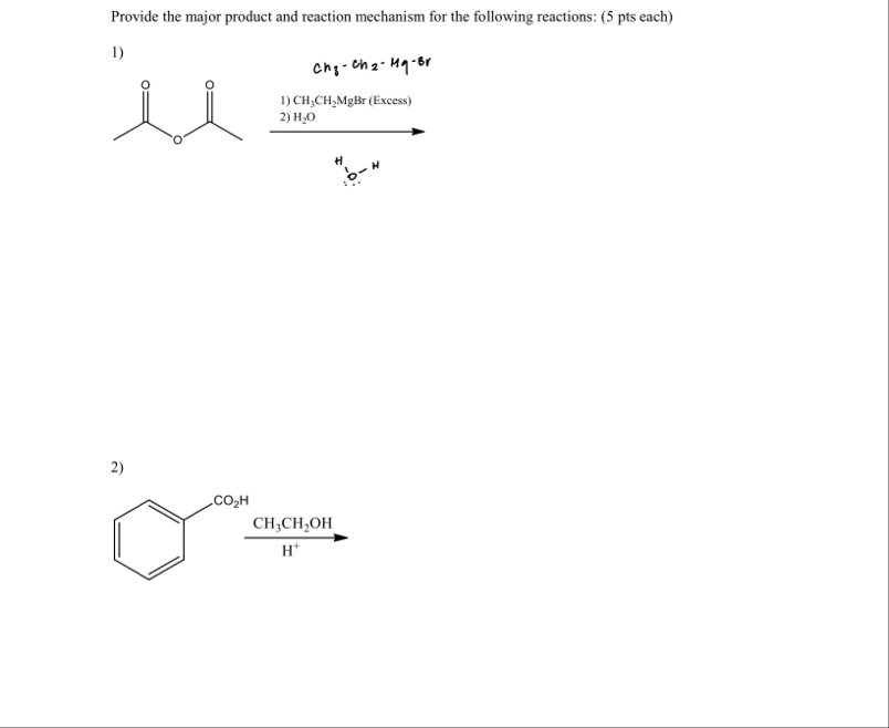 Solved Provide the major product and reaction mechanism for | Chegg.com