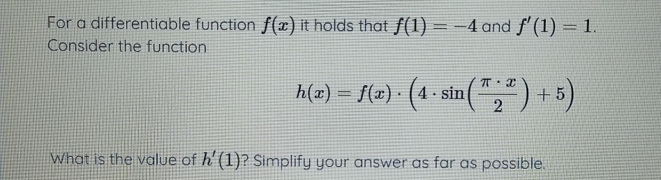 Solved For a differentiable function f(x) ﻿it holds that | Chegg.com