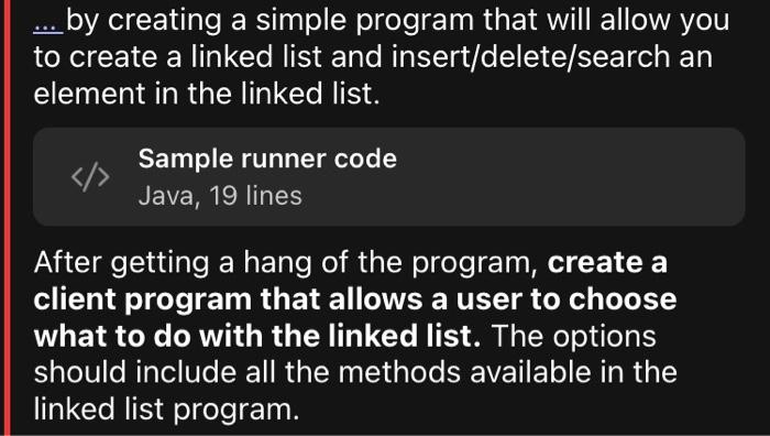 Solved Sample Runner Code: public class Runner \{ public | Chegg.com