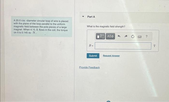 Solved A 20.0 cm-diameter circular loop of wire is placed | Chegg.com