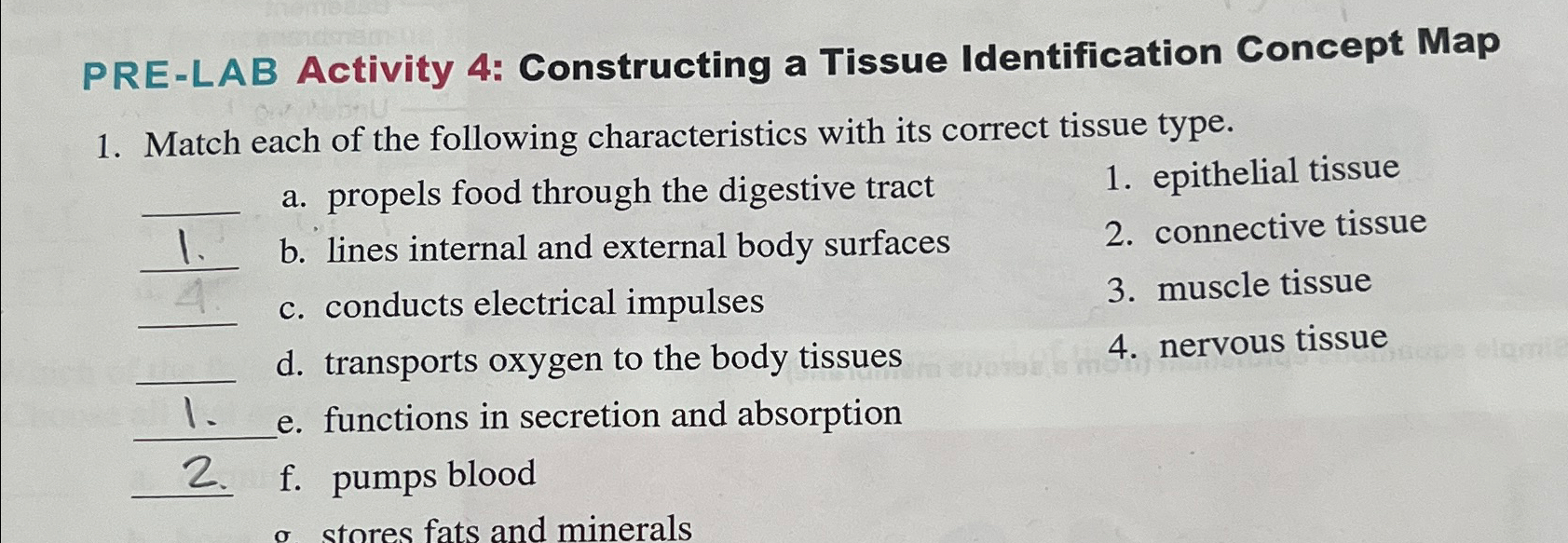 Solved PRE-LAB Activity 4: Constructing a Tissue | Chegg.com