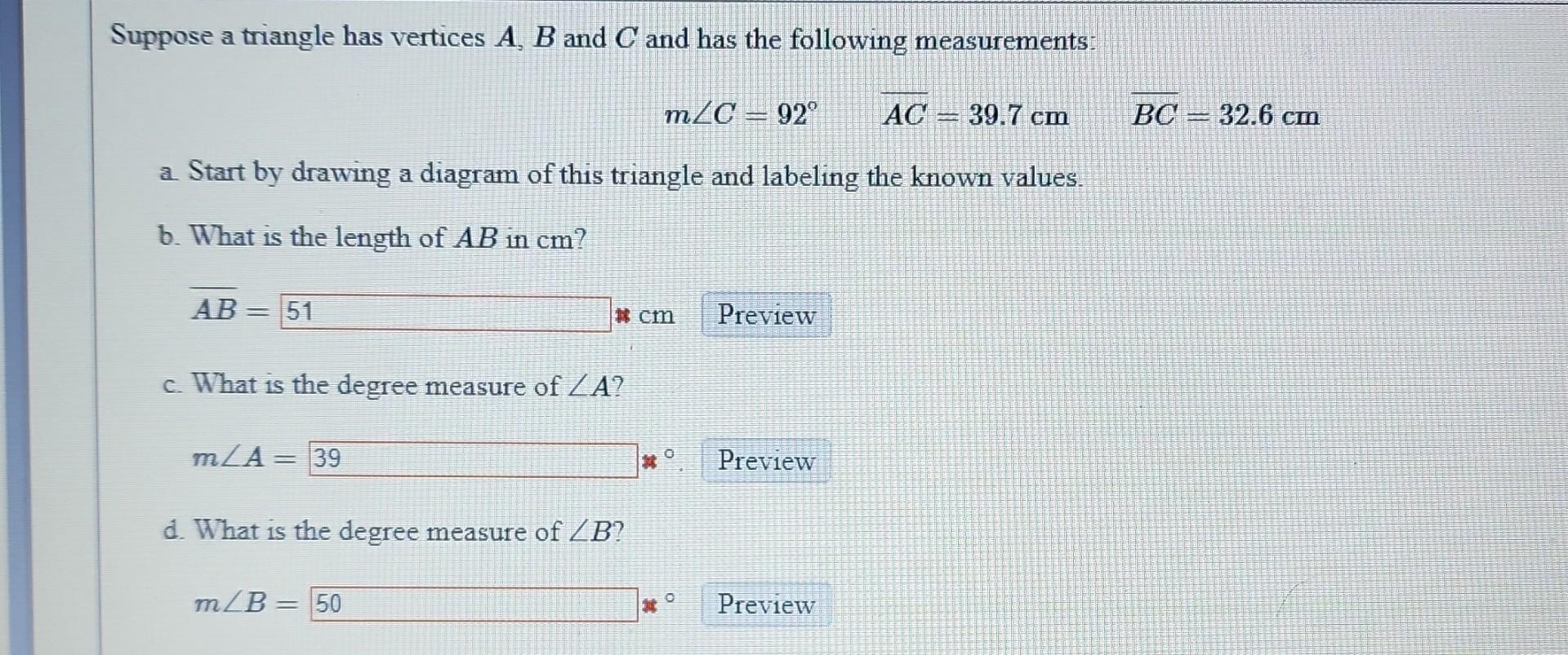 Solved Suppose a triangle has vertices A, B and C and has | Chegg.com