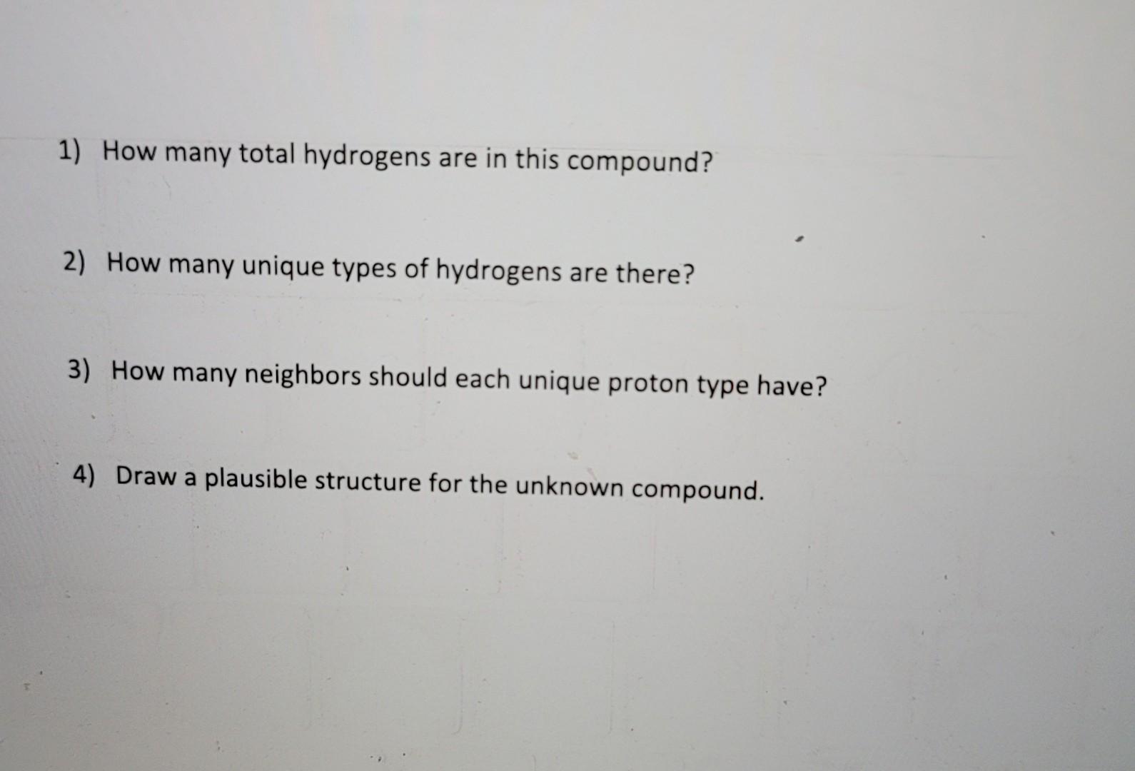 Solved Use the following \( { }^{1} \mathrm{H} \) NMR | Chegg.com