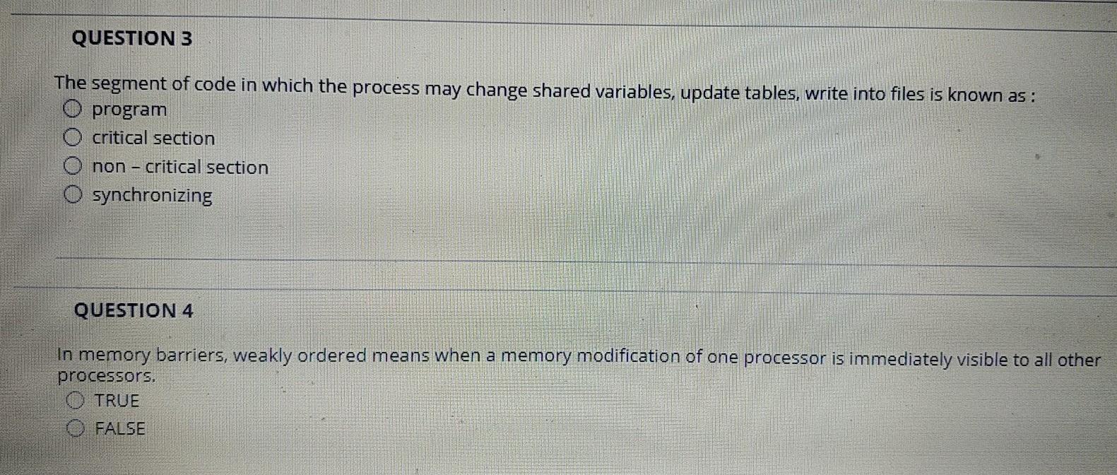Solved QUESTION 1 The process invoking the wait operation | Chegg.com