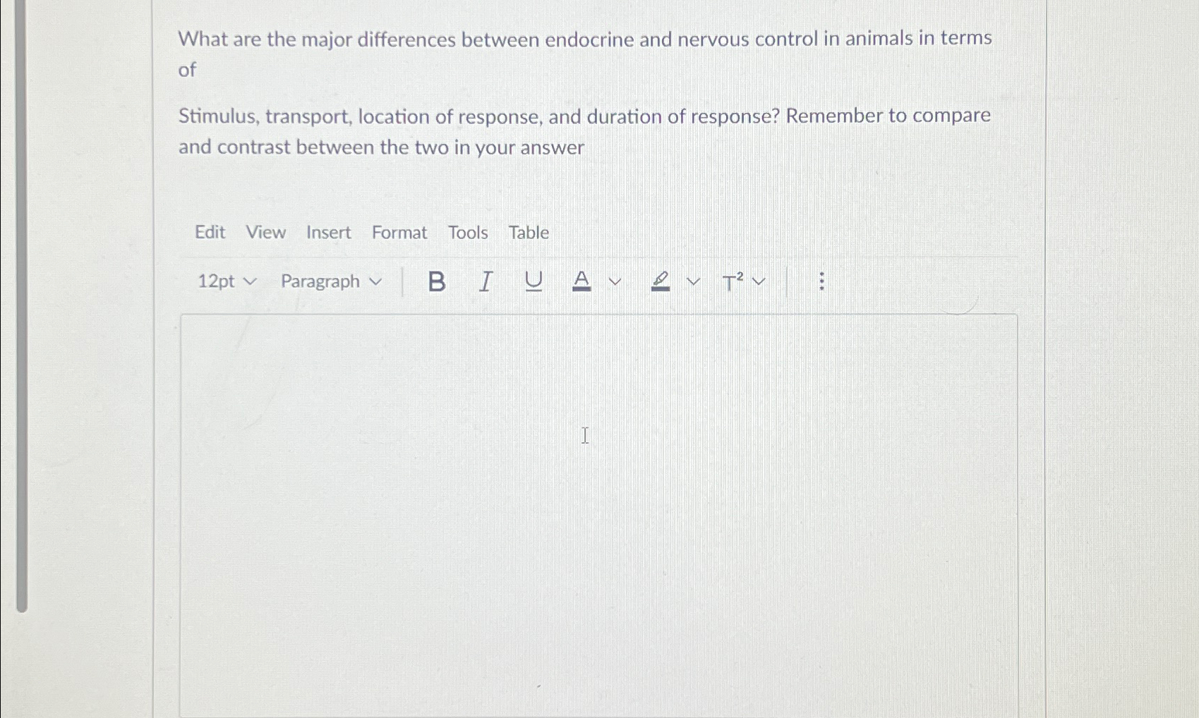 Solved What are the major differences between endocrine and | Chegg.com