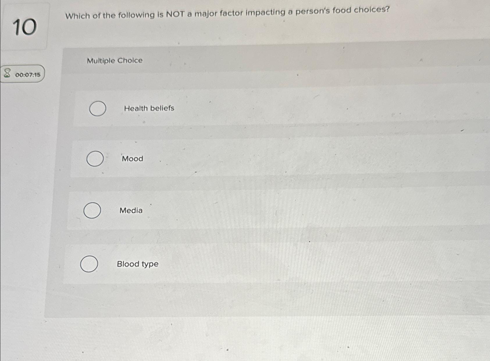 Solved 10Which of the following is NOT a major factor | Chegg.com