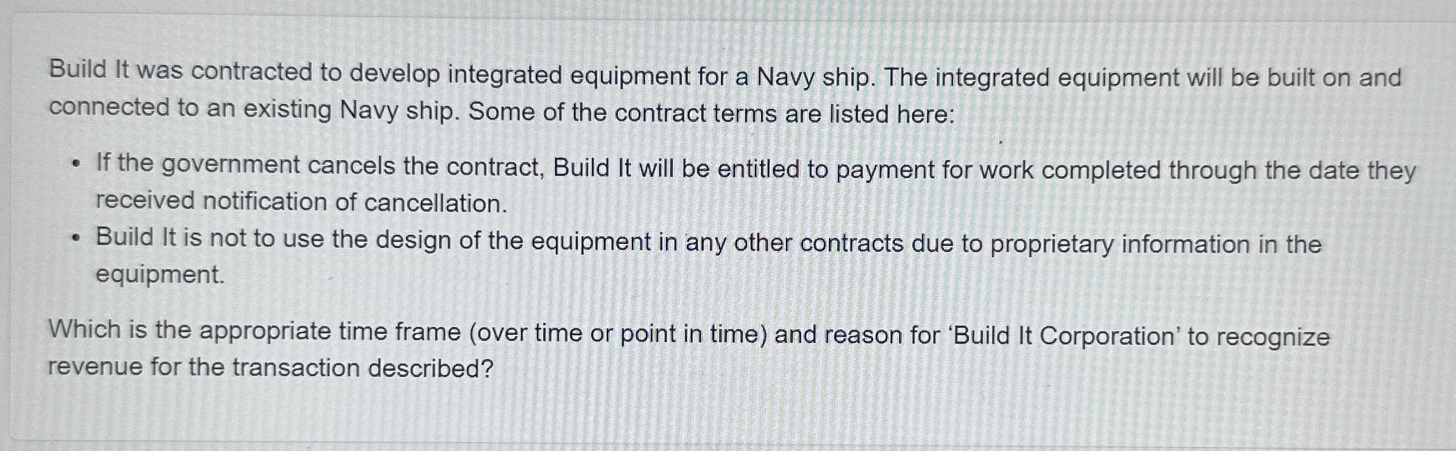 Solved Build It was contracted to develop integrated | Chegg.com