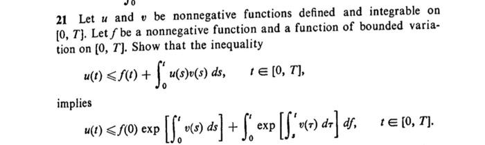 Solved 21 Let u and v be nonnegative functions defined and | Chegg.com