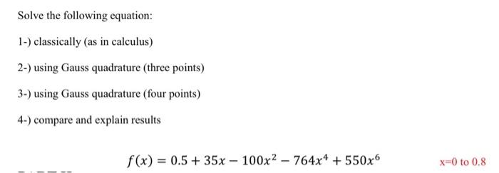 Solved Solve the following equation: 1-) classically (as in | Chegg.com
