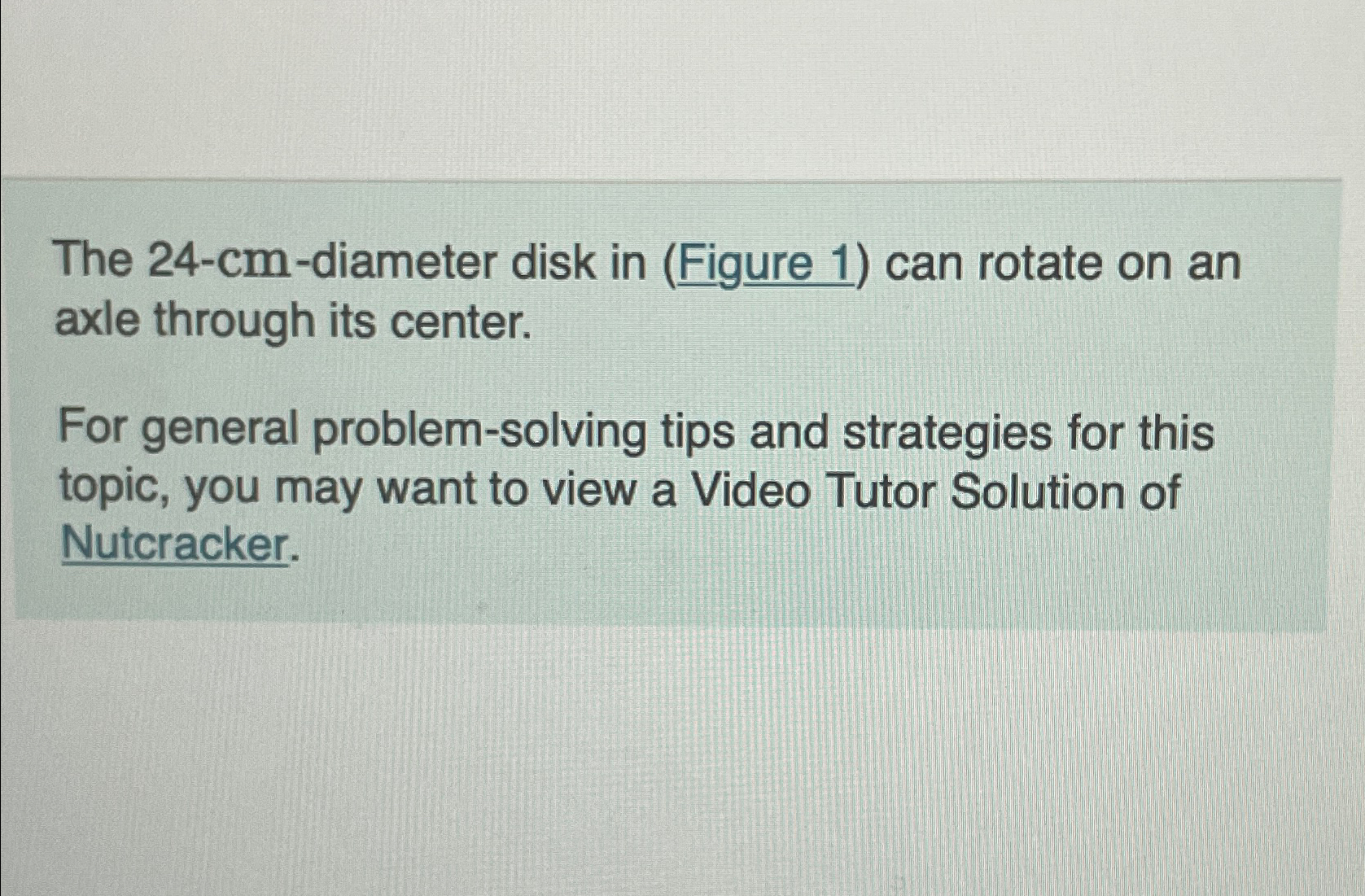 The 24-cm-diameter disk in (Figure 1) ﻿can rotate on | Chegg.com