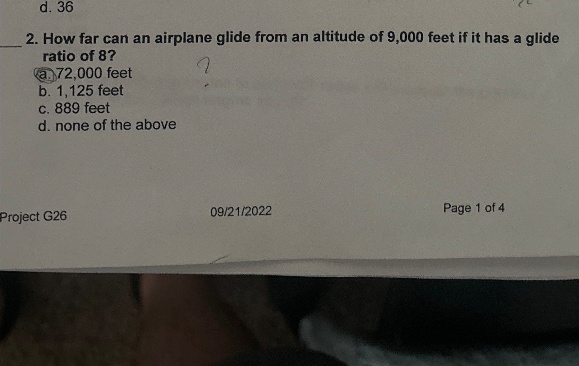 Solved 2. ﻿How far can an airplane glide from an altitude of | Chegg.com