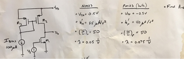 Solved NMD > Find An • VpN=0.5V ka= 85 mAlva • ()-50 on-0.05 | Chegg.com