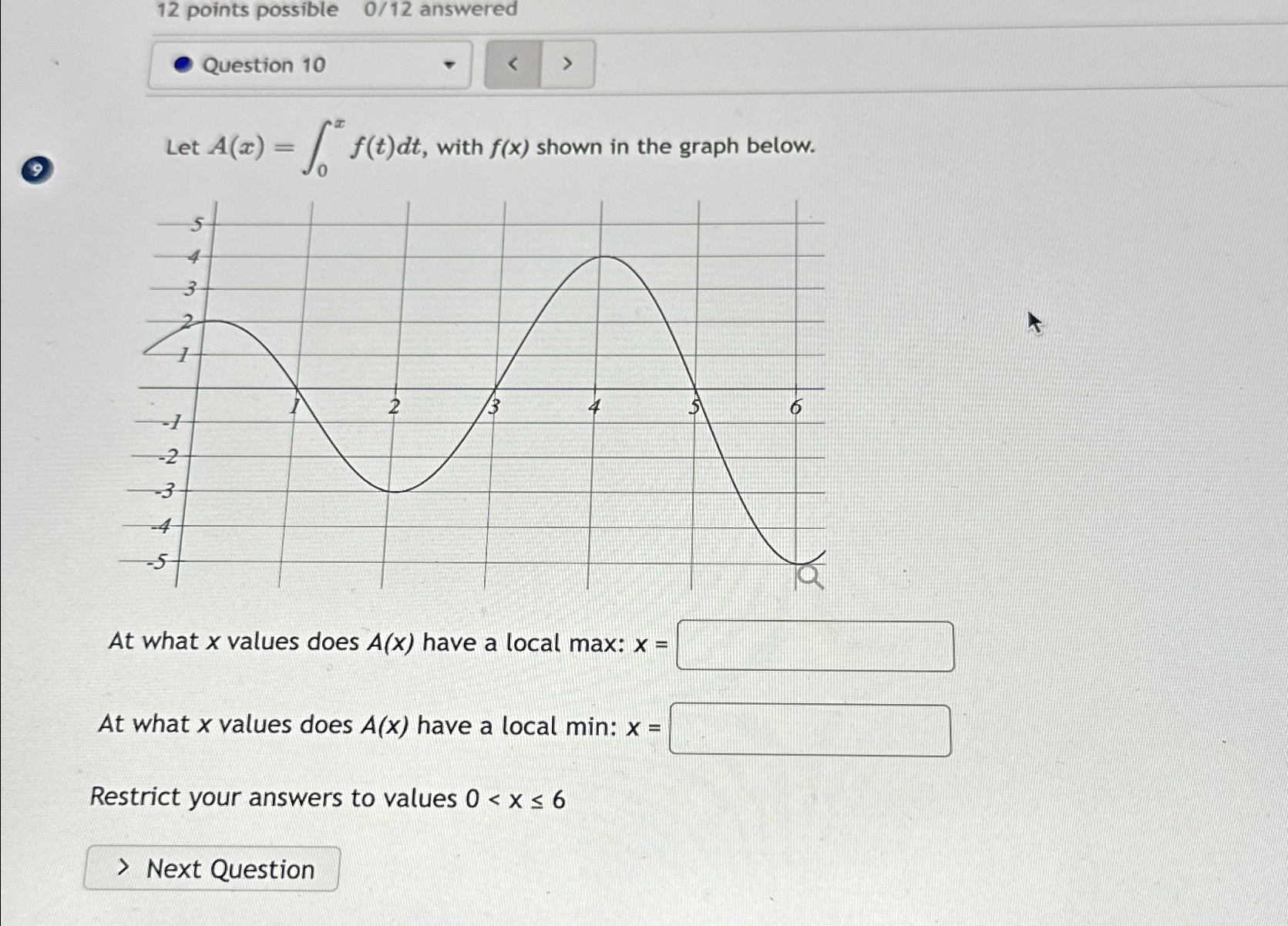 Solved 12 ﻿points possible0/12 ﻿answeredQuestion 10Let | Chegg.com