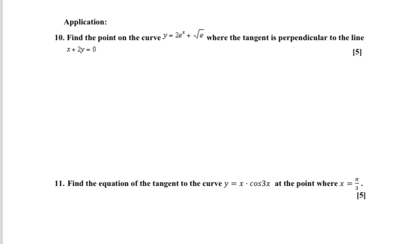 Solved Application:10. ﻿Find the point on the curve y=2ex+e2 | Chegg.com
