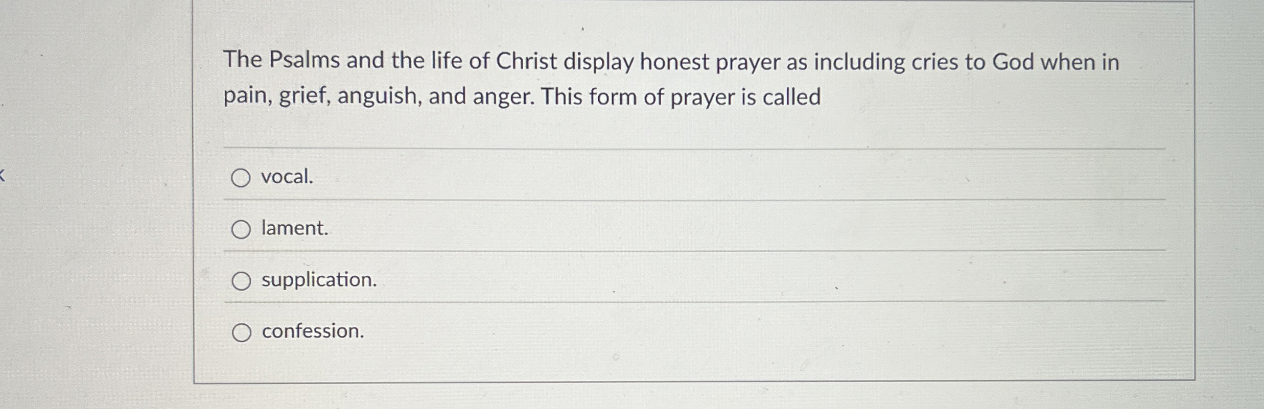 Solved The Psalms and the life of Christ display honest | Chegg.com