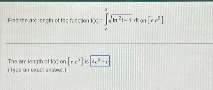 Solved Find the arc length of the function f(x) = The arc | Chegg.com