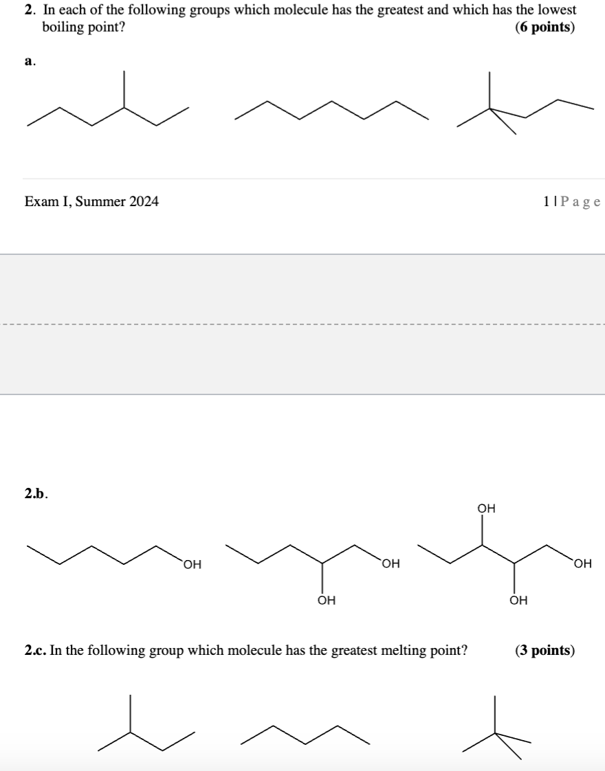 Solved 2. ﻿In each of the following groups which molecule | Chegg.com