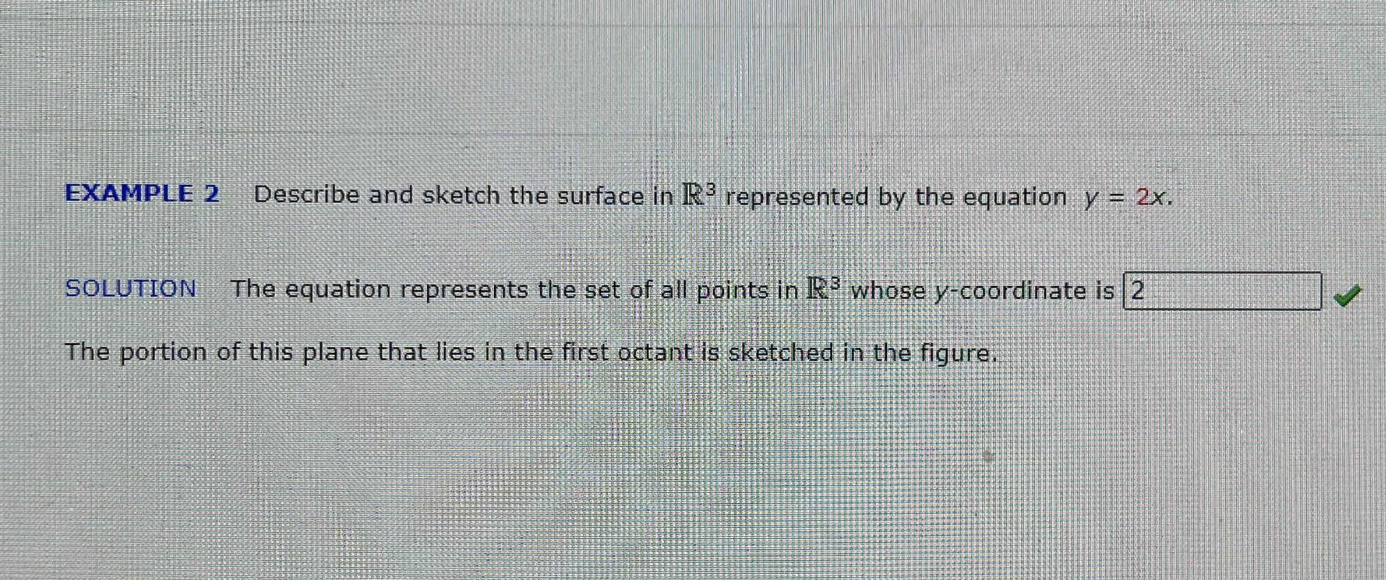 Solved EXAMPLE 2 ﻿Describe and sketch the surface in R3 | Chegg.com